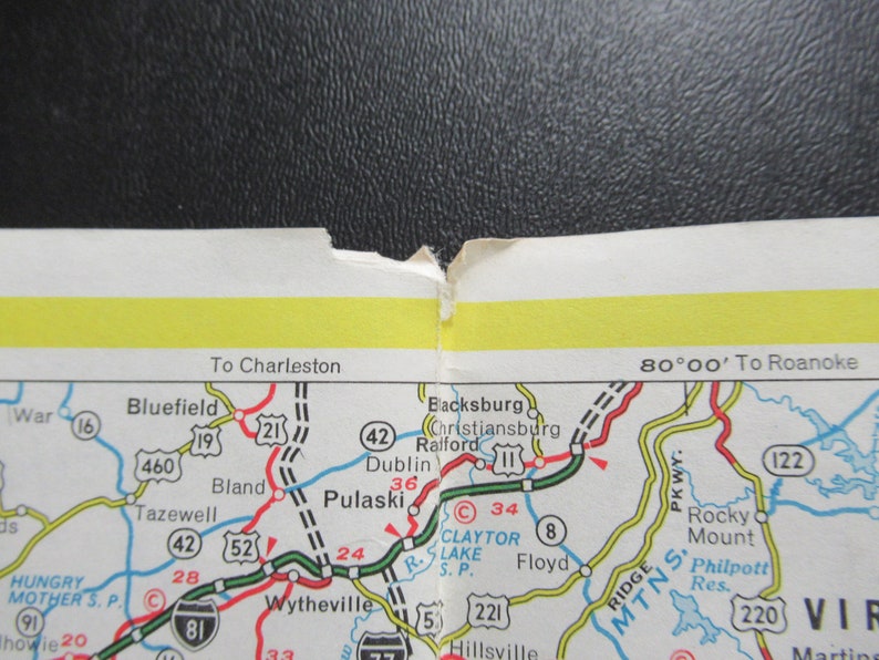 1967 Shell Oil Gas Service Station Map, Eastern United States, Vintage ...