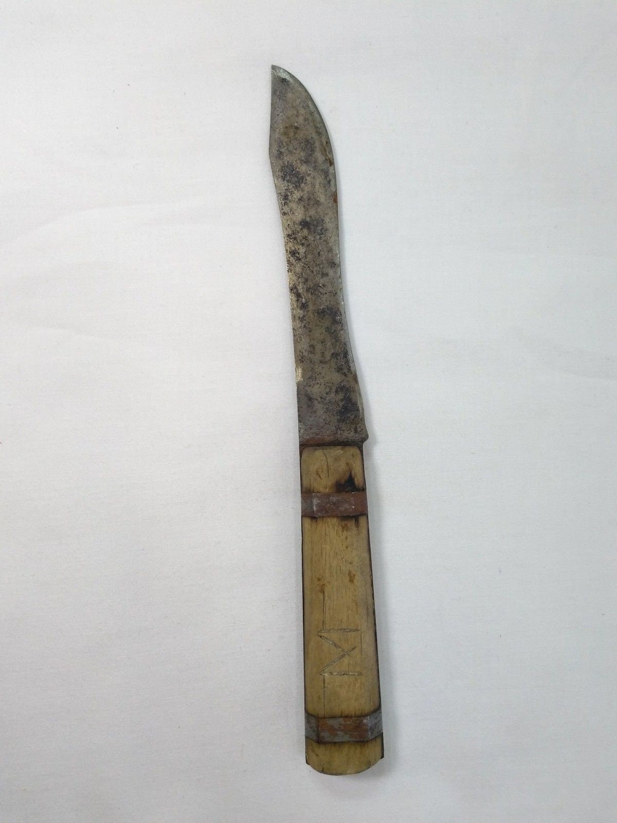 Antique Metal Banded Handle Steel Fixed Blade Knife - Etsy