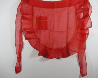 Sheer Red Half Apron - Etsy