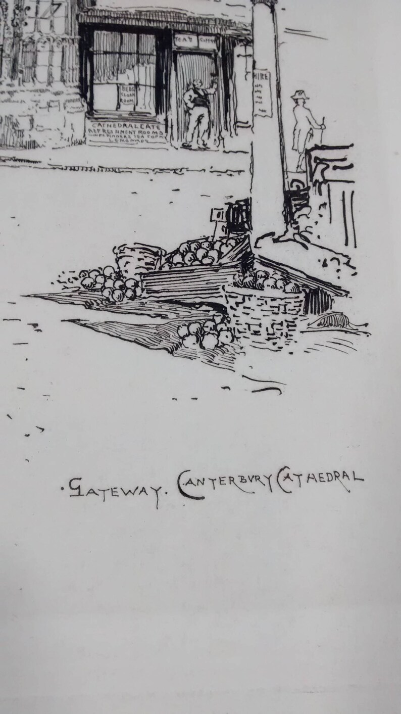 1884 Joseph Pennell Etching, Gateway Canterbury Cathedral, Art Print ... 1884 Joseph Pennell Etching, Gateway Canterbury Cathedral, Art Print ...