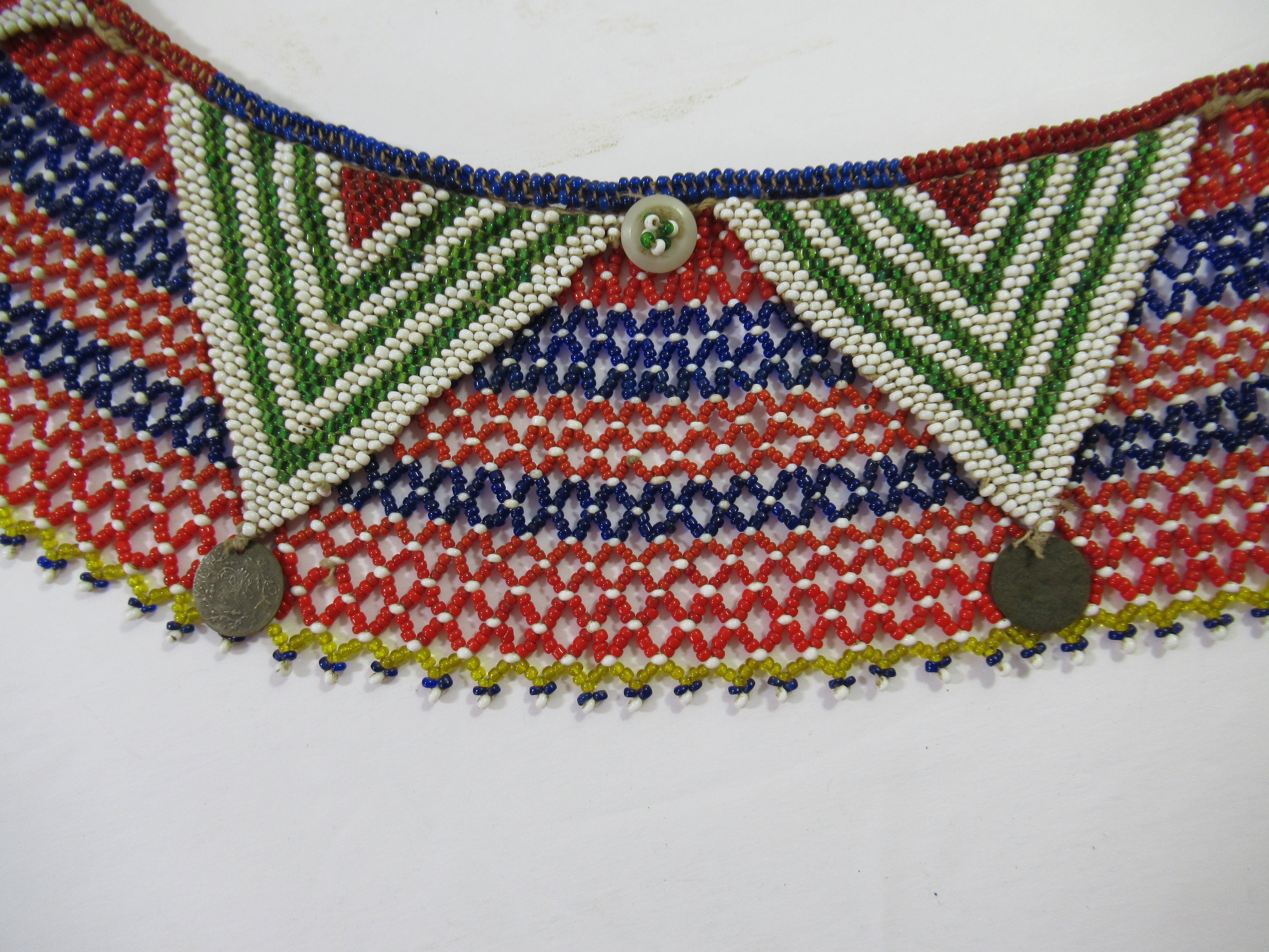 Vintage Antique Tribal African Beaded Modesty Apron and Collar Necklace ...