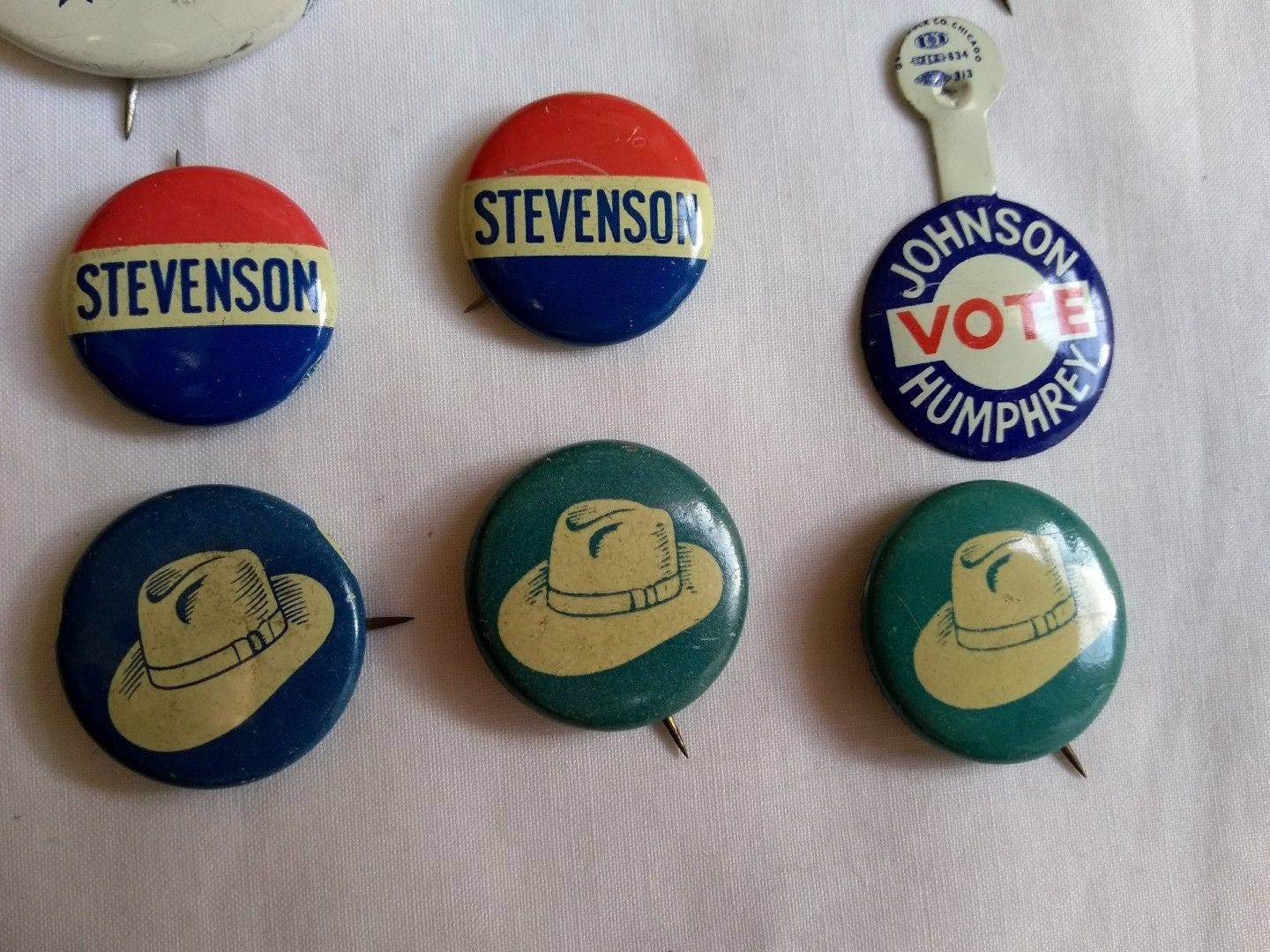 Vintage Political Campaign Election Pin Button Lot, Wallace, Johnson ...