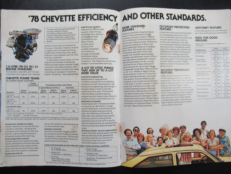 1978 Chevrolet Chevette Brochure Vintage Chevy Advertising - Etsy