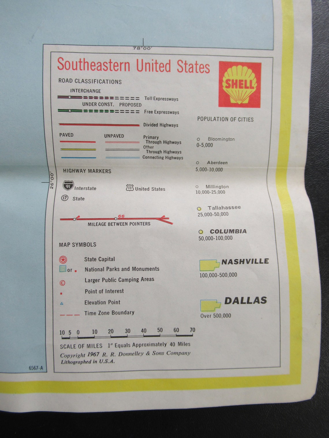 1967 Shell Oil Gas Service Station Map Eastern United States - Etsy ...