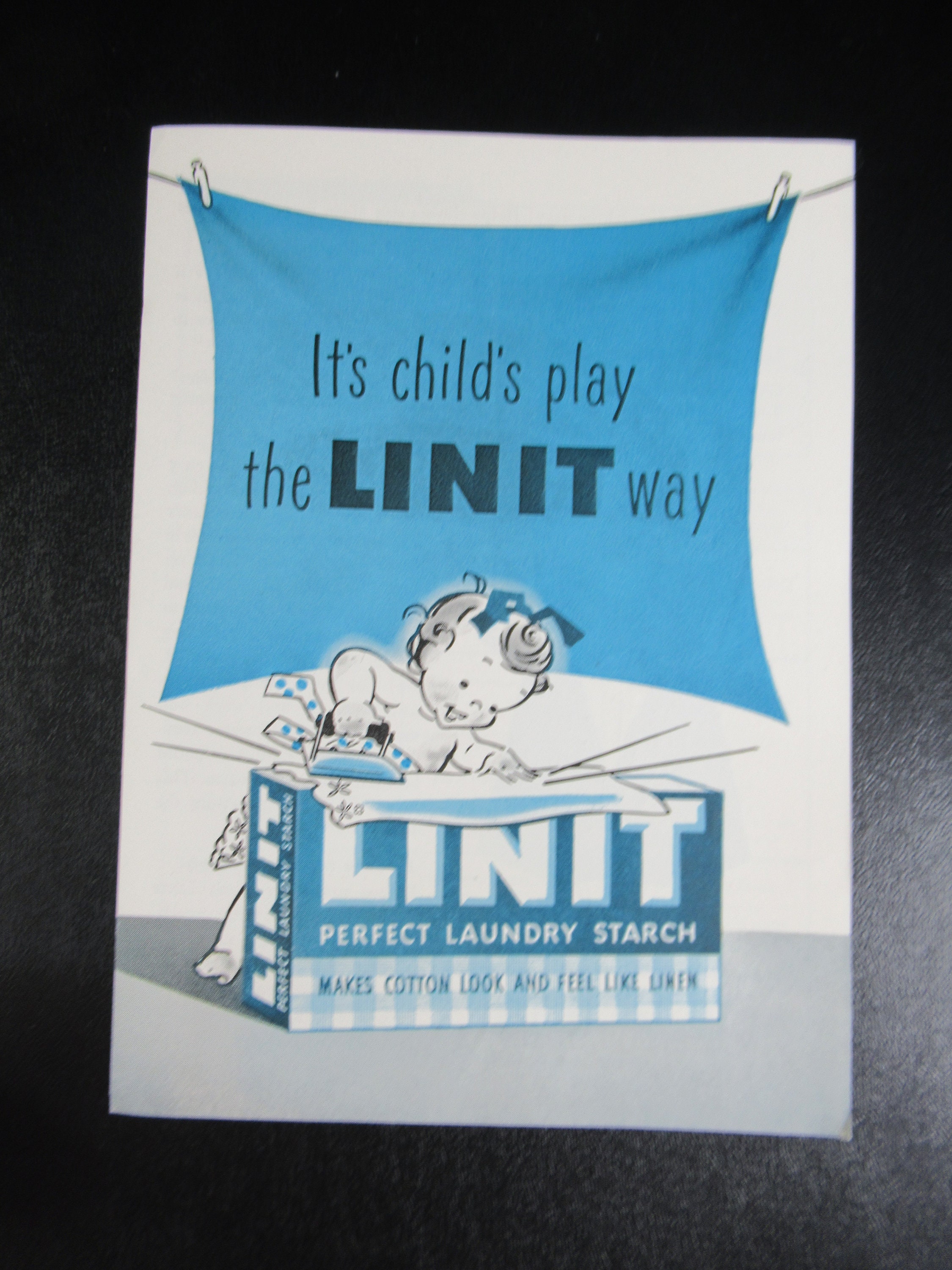 Vintage 1940s Linit Perfect Laundry Starch Advertising - Etsy