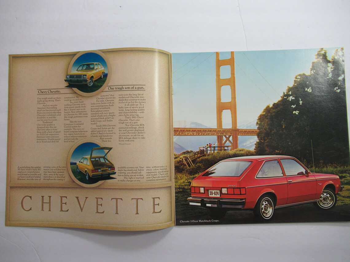 1981 Chevrolet Chevette Brochure, Vintage Chevy Advertising - Etsy