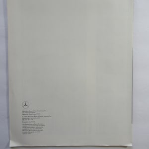 1990 Mercedes Benz Technical Spec Sheet Brochure, Vintage Car Dealer ...