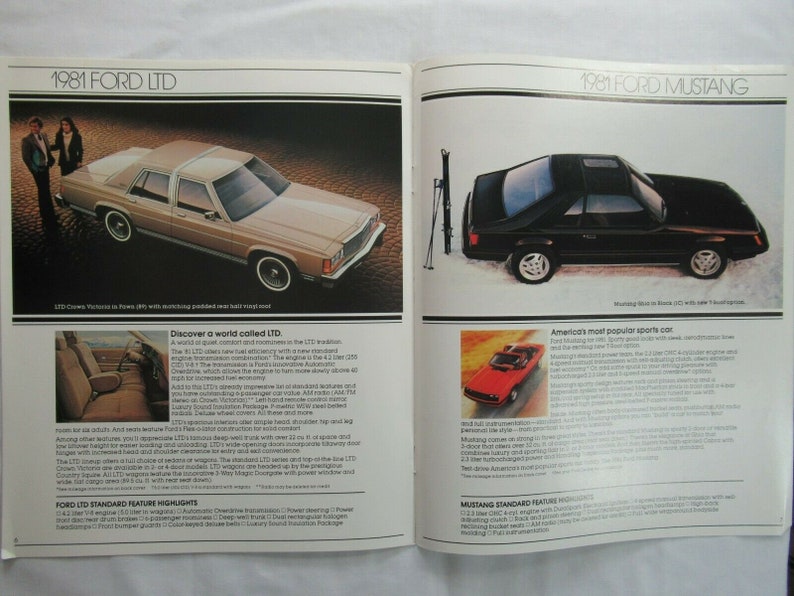 1981 Ford Cars Brochure, Sales, Advertising, Dealer Catalog, Vintage ...
