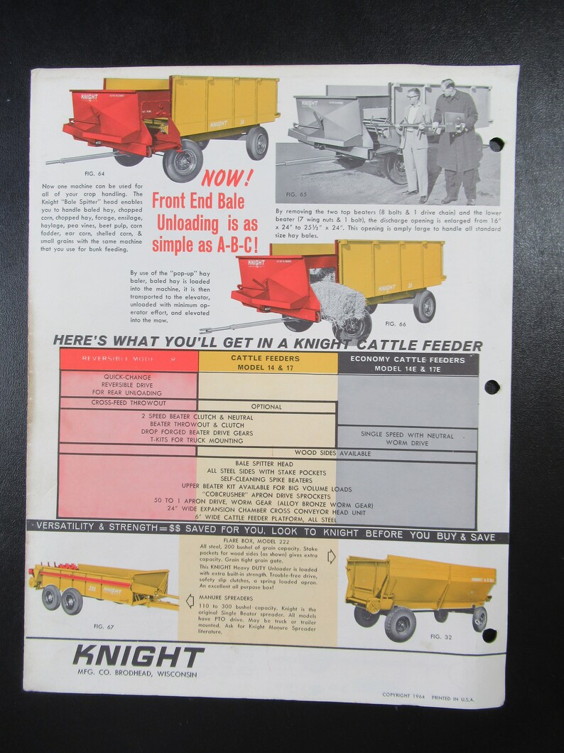1960s Vintage Knight Cattle Feeder Farm Equipment Advertising - Etsy
