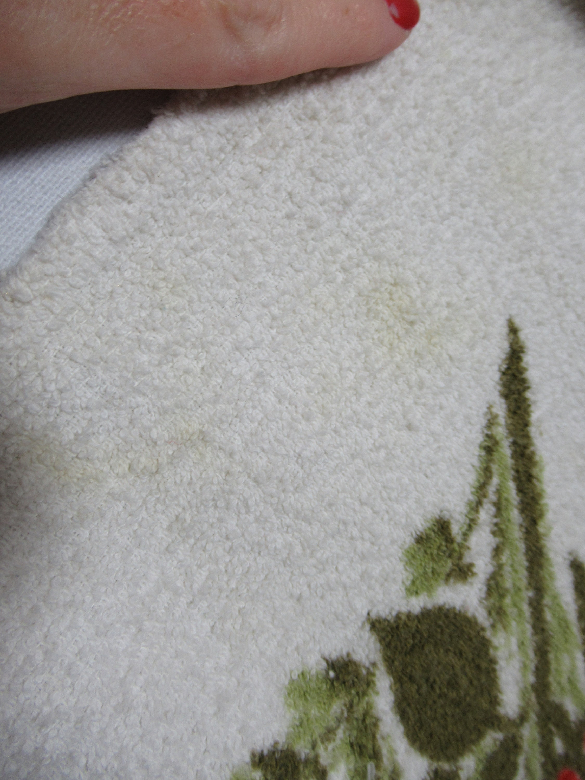 Vintage California Hand Prints Terrycloth Roses Square Tablecloth ...