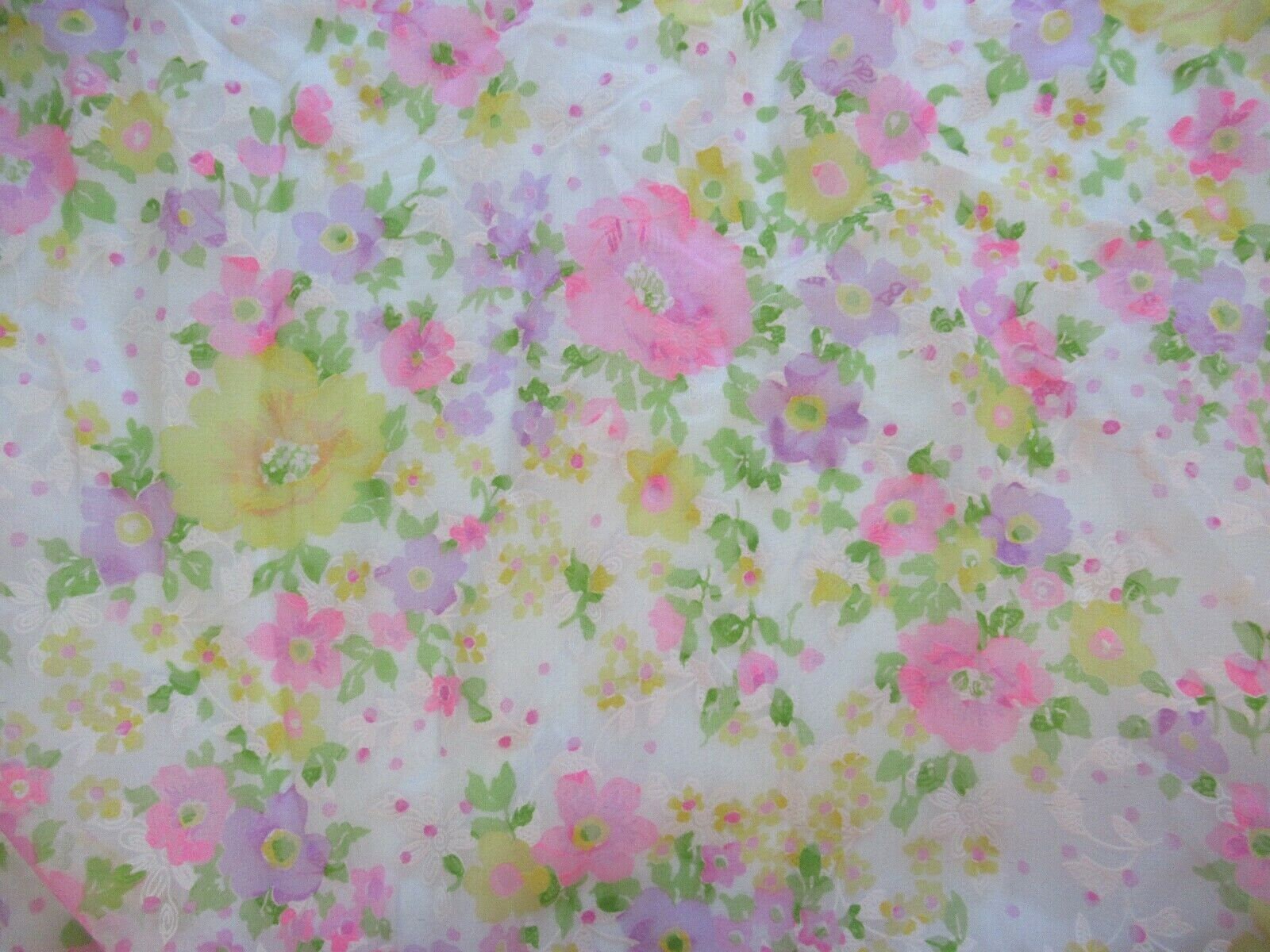 Vintage Flocked Sheer Floral Fabric, by the Yard - Etsy