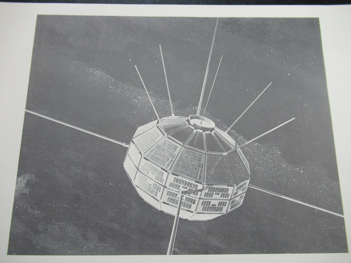 NASA Alouette Satellite Print, Canadian, United States, Space, 1960s ...