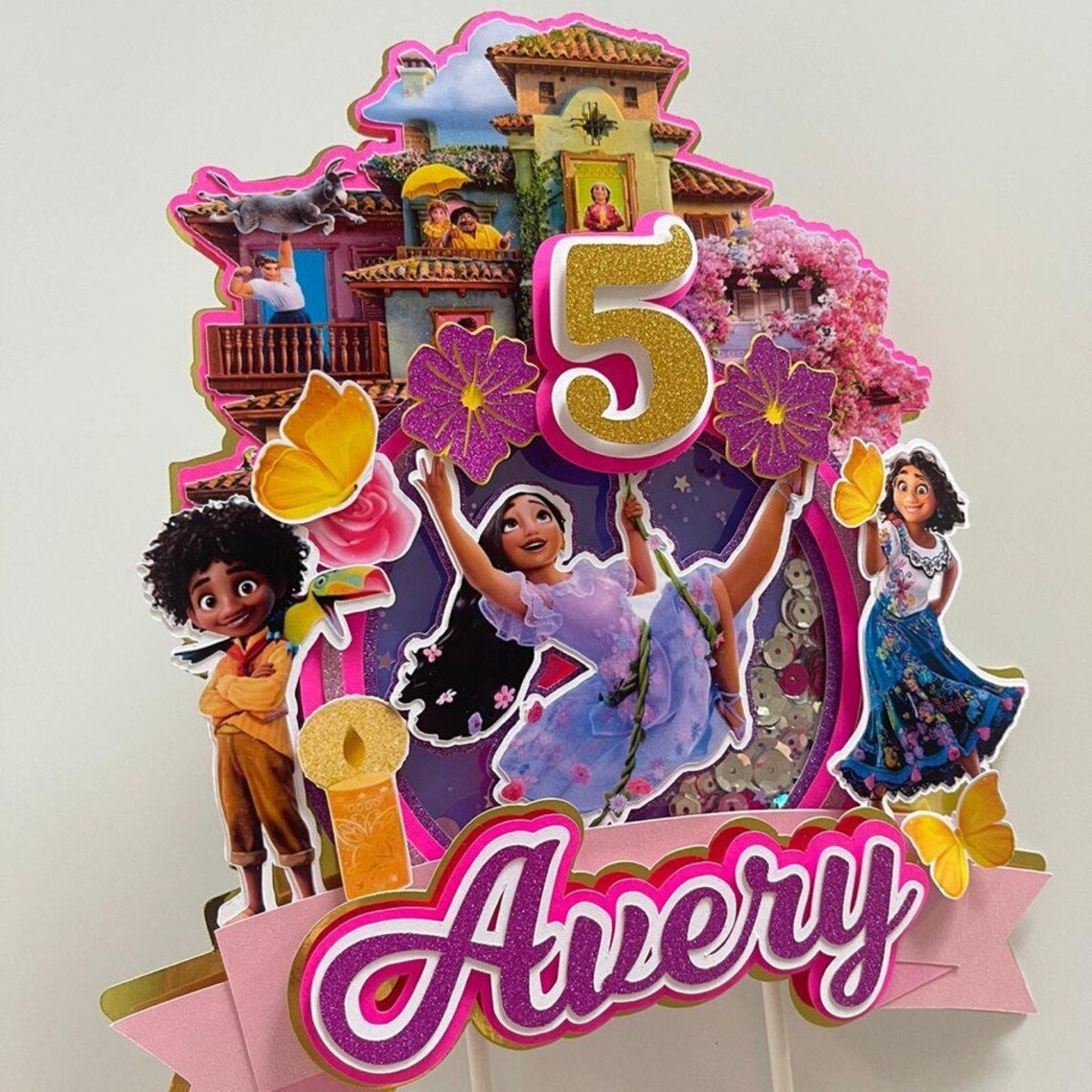 Encanto Cake Topper With Light. Encanto Shaker Cake Topper. - Etsy