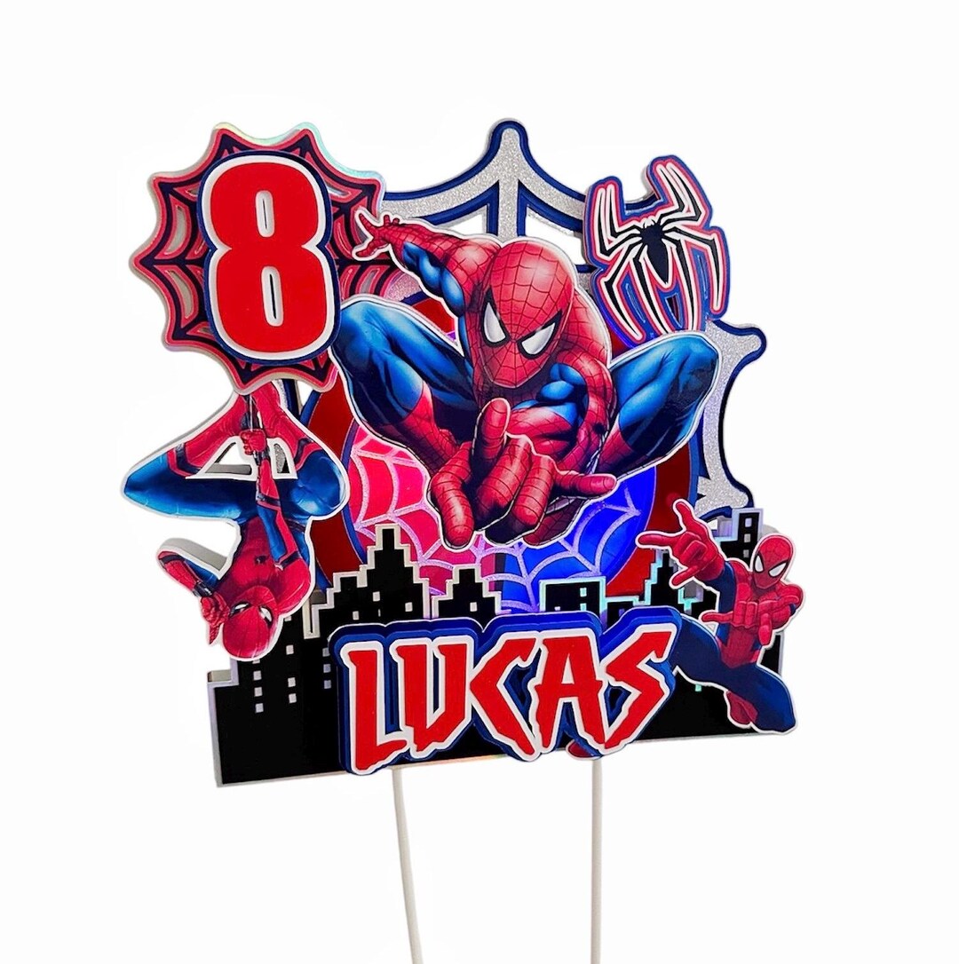 Spider Man Cake Topper With Lights. Spider Man Shaker Cake Topper With ...