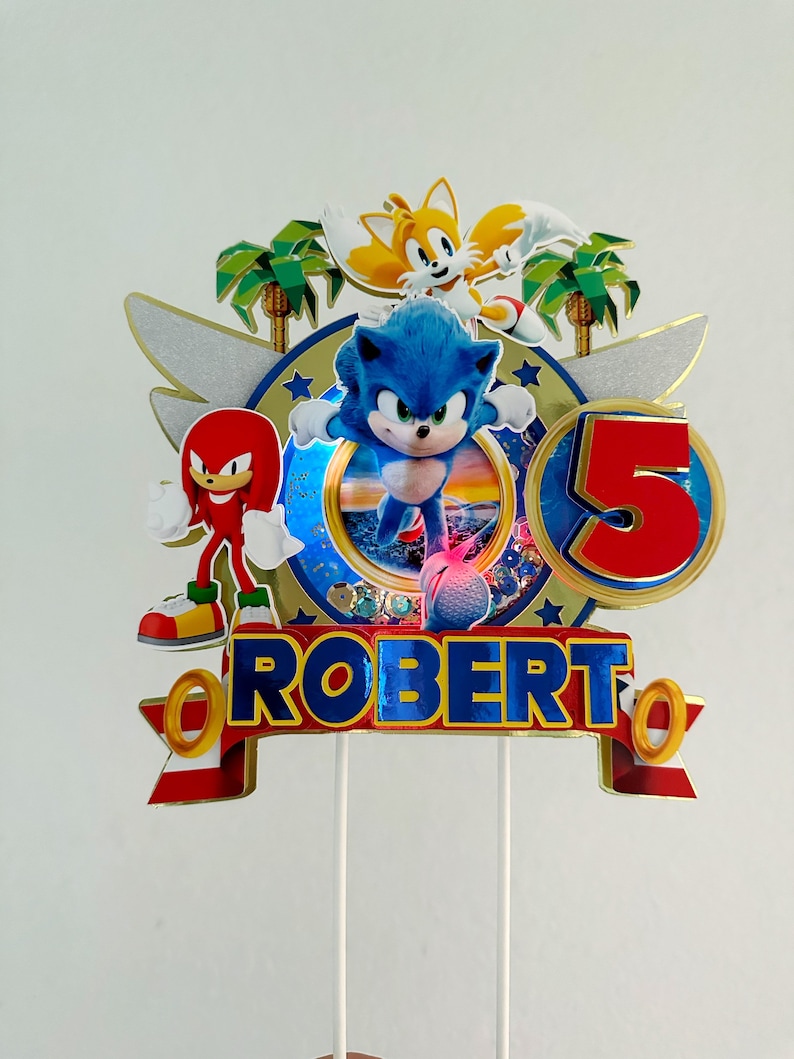 Sonic Cake Topper. Sonic Hedgehog Cake Topper. Sonic Shaker Cake Topper ...