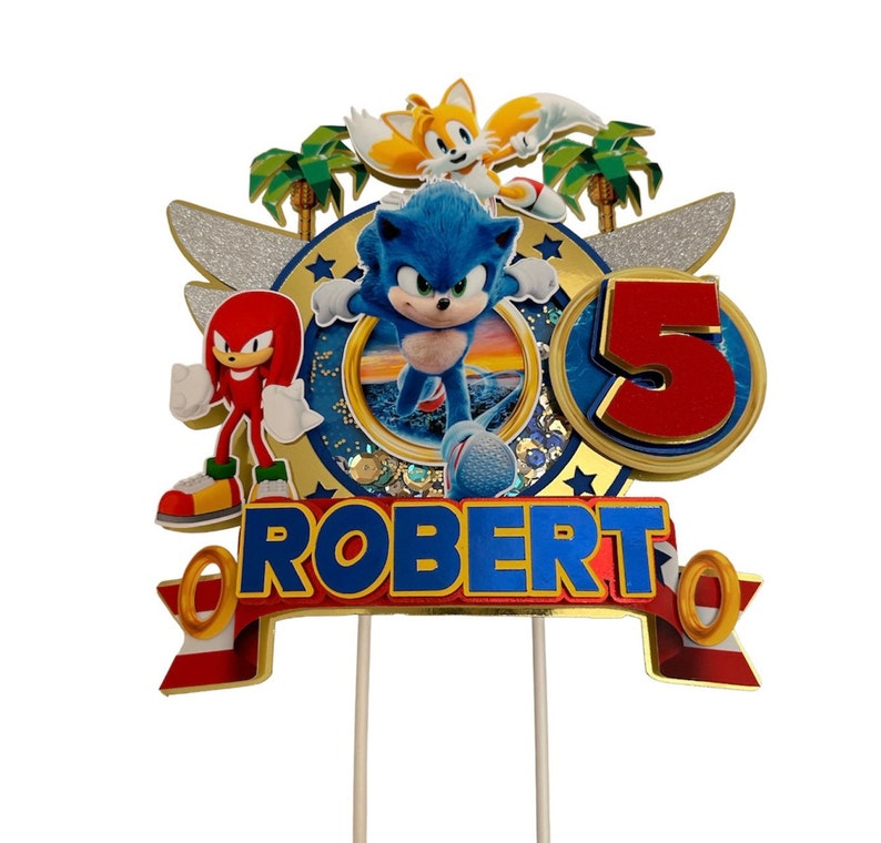 Sonic Cake Topper. Sonic Hedgehog Cake Topper. Sonic Shaker - Etsy