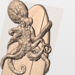 Octopus Surfboard STL, CNC Digital 3D Model - Etsy