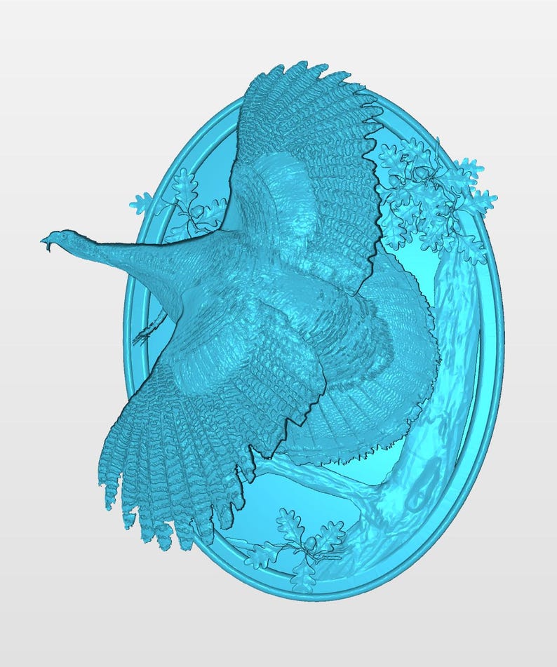 Flying Turkey Framed 3D STL Model, CNC Carving File - Etsy