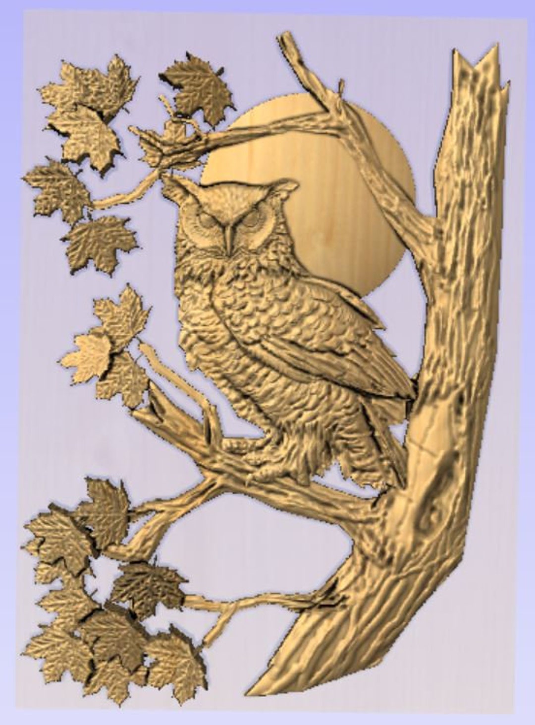 Owl Stl, Owl and the Moon STL, Carved Owl, Owl Wall Art - Etsy