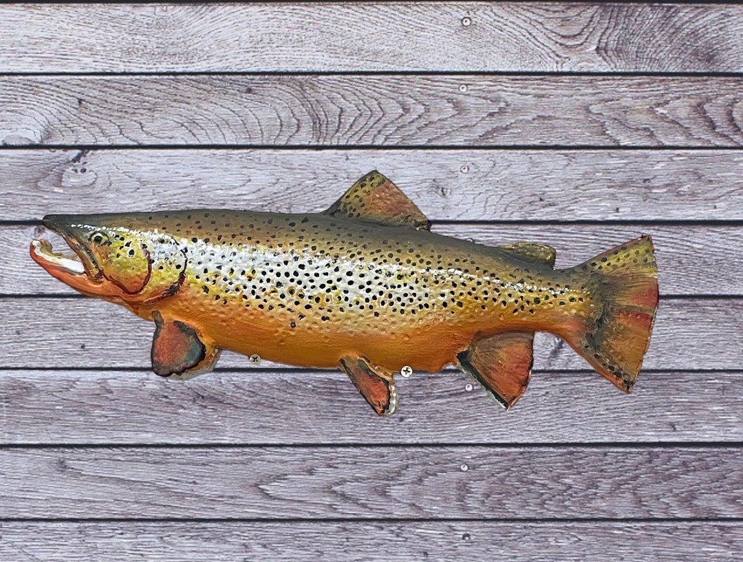 Brown Trout Carved, Wooden Trout, 3d Trout Brown Trout Art, Trout Wall Art, Trout Replica - Etsy