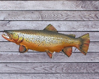 Brown Trout, Salmo Trutta, River Trout, 11-15 Inches 3D Wooden Fish ...