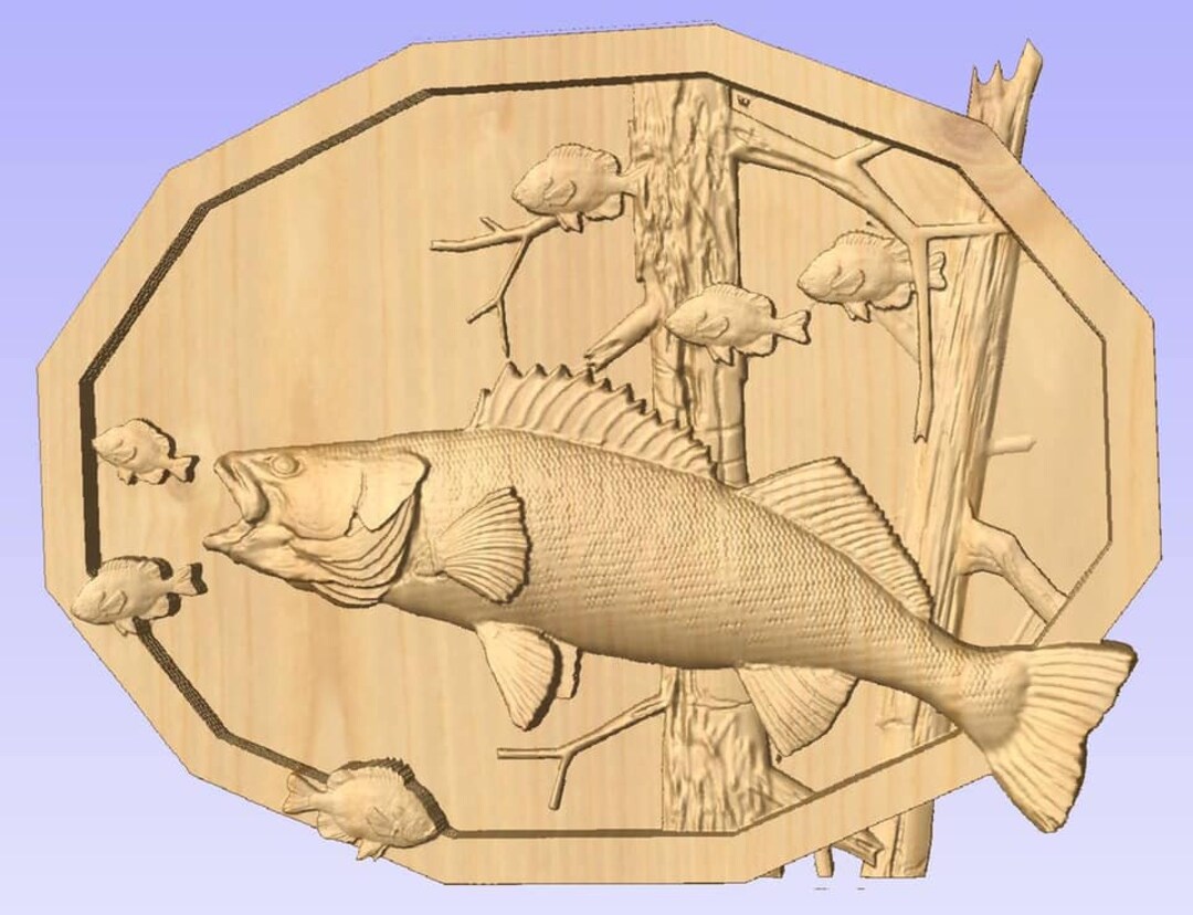 Walleye Stl, Walleye Digital Model, Walleye and Bluegills 3d Digital ...