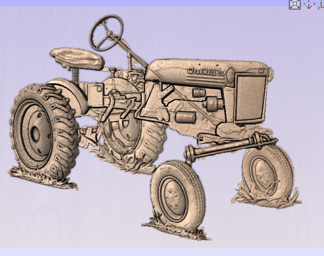 Digital Tractor, 3d Old Tractor, Classic Tractor, Tractor for Cnc - Etsy