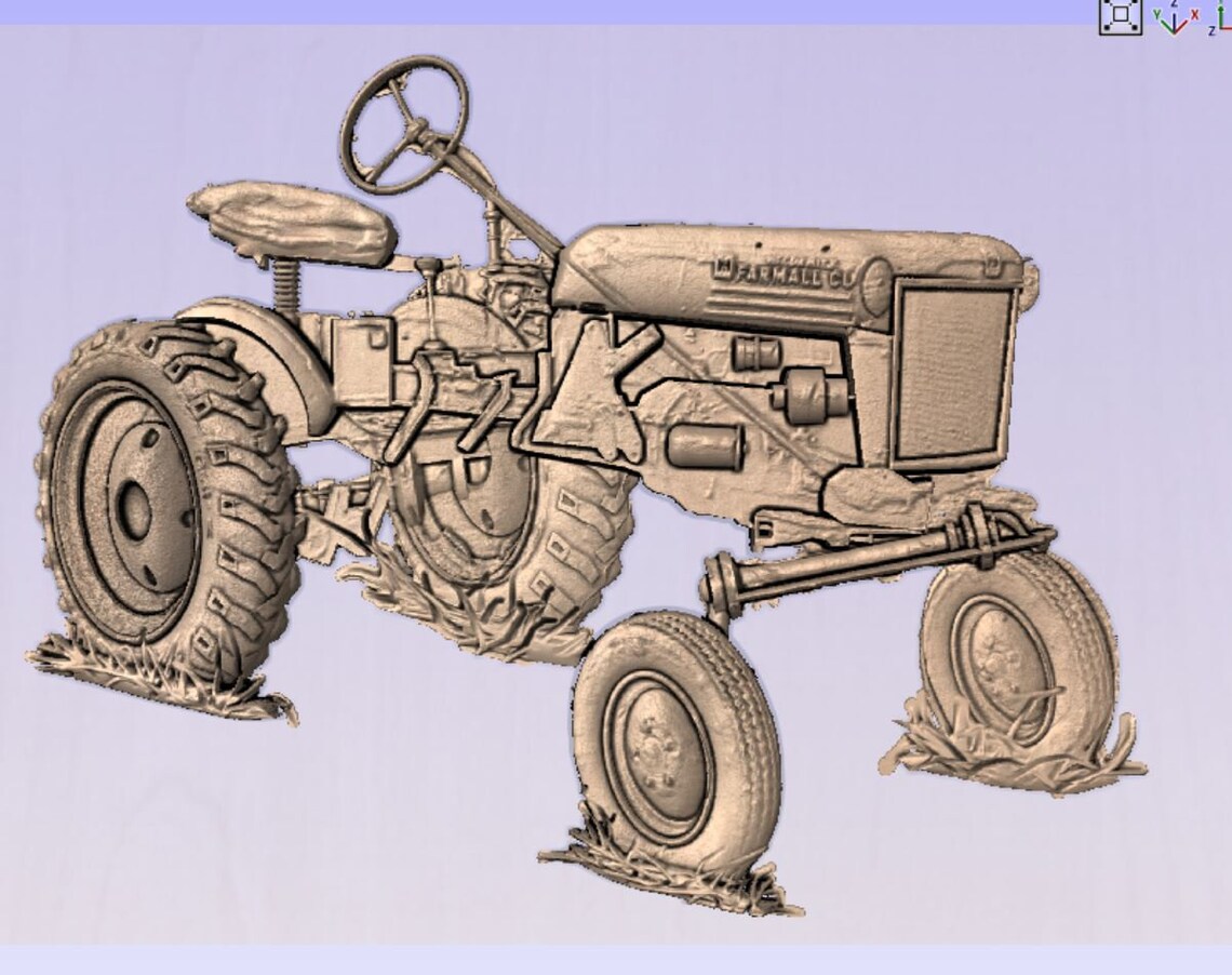 Digital Tractor, 3d Old Tractor, Classic Tractor, Tractor for Cnc - Etsy