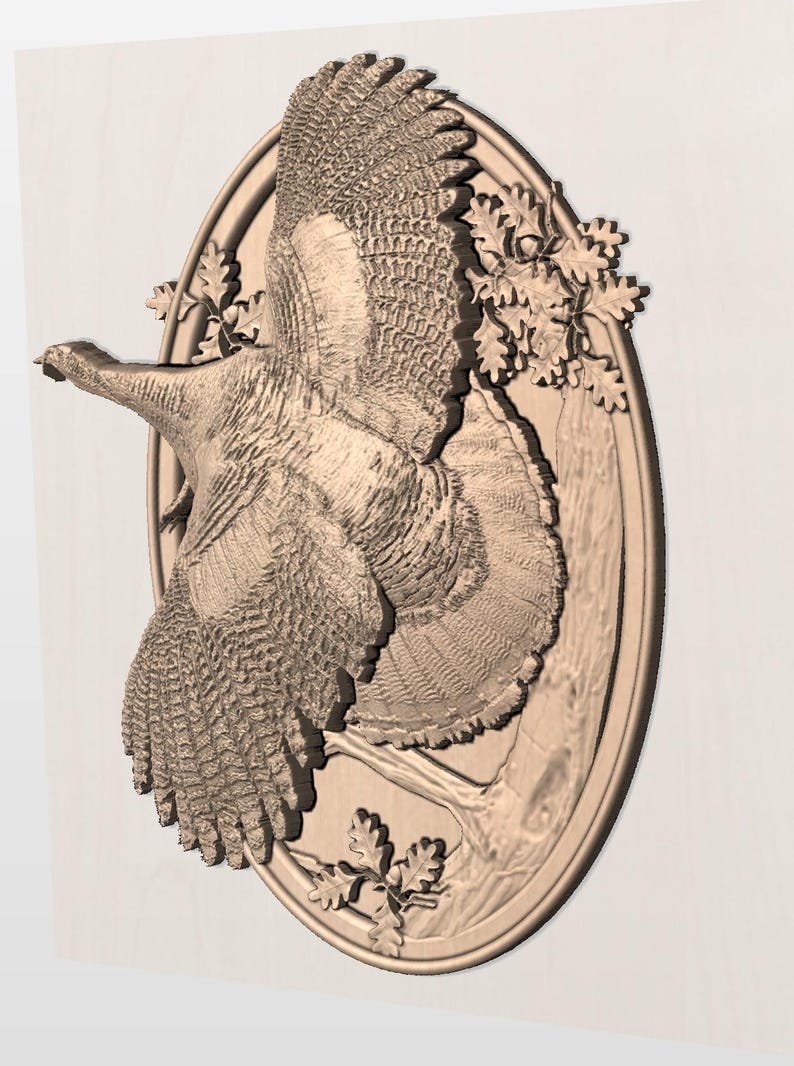 Flying Turkey Framed 3D STL Model, CNC Carving File - Etsy