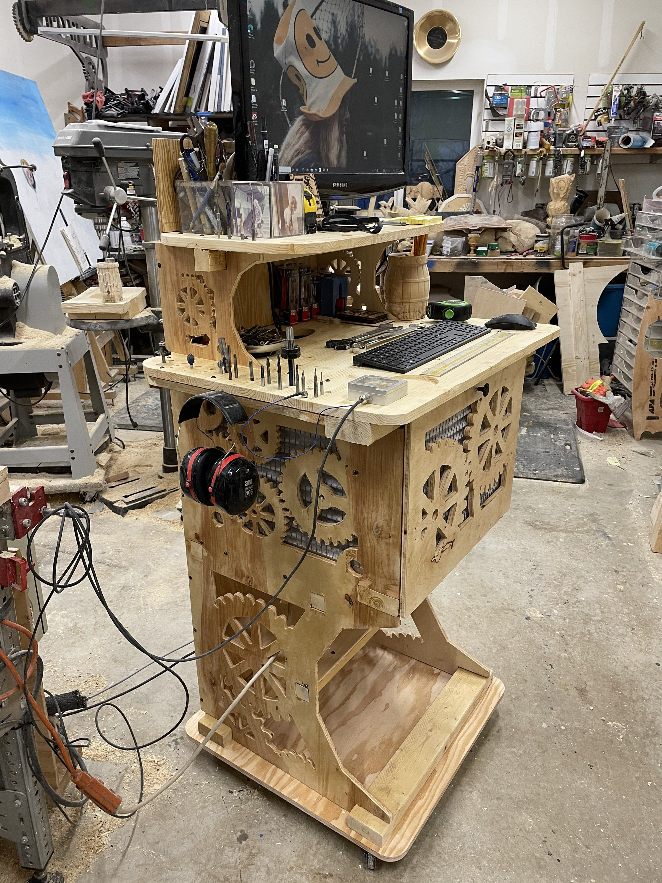 CNC Rolling Workstation for Desk Top PC - Etsy