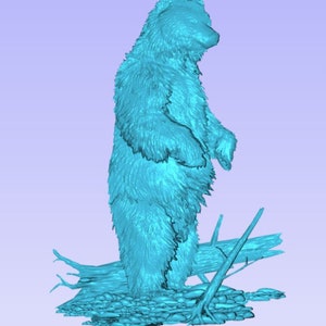 Grizzly Bear Standing 3D STL, Griz Digital File, STL Grizzly Bear ...