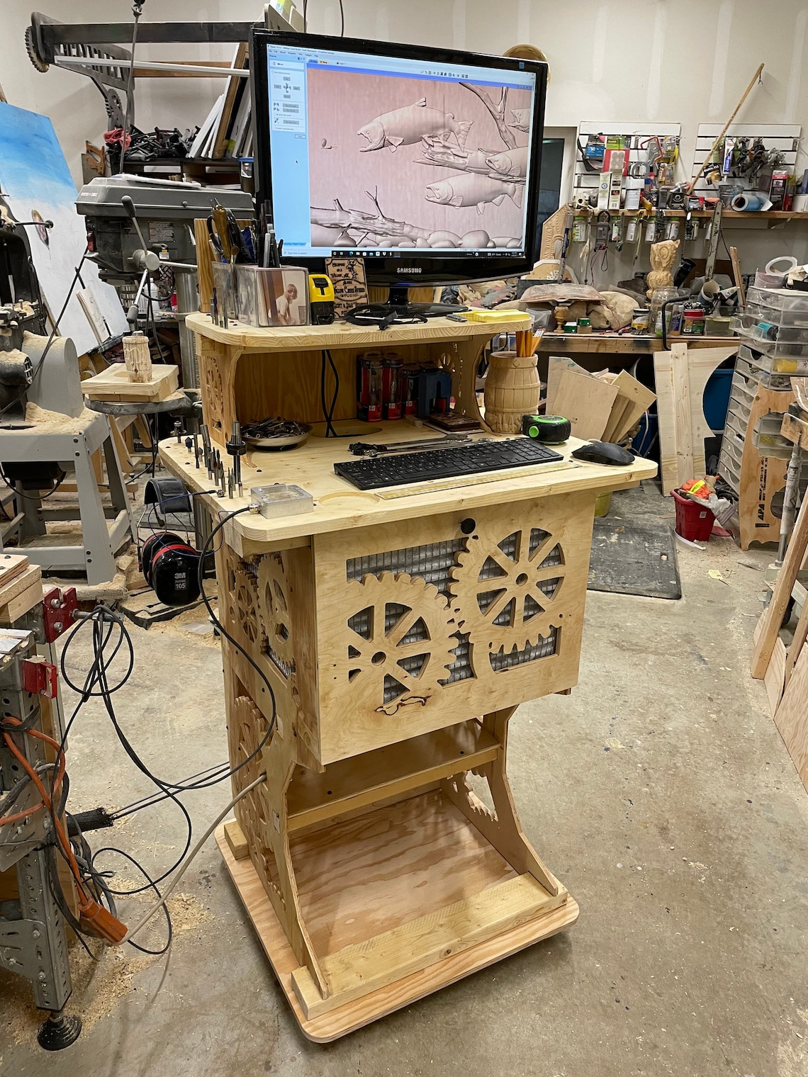 CNC Rolling Workstation for Desk Top PC - Etsy