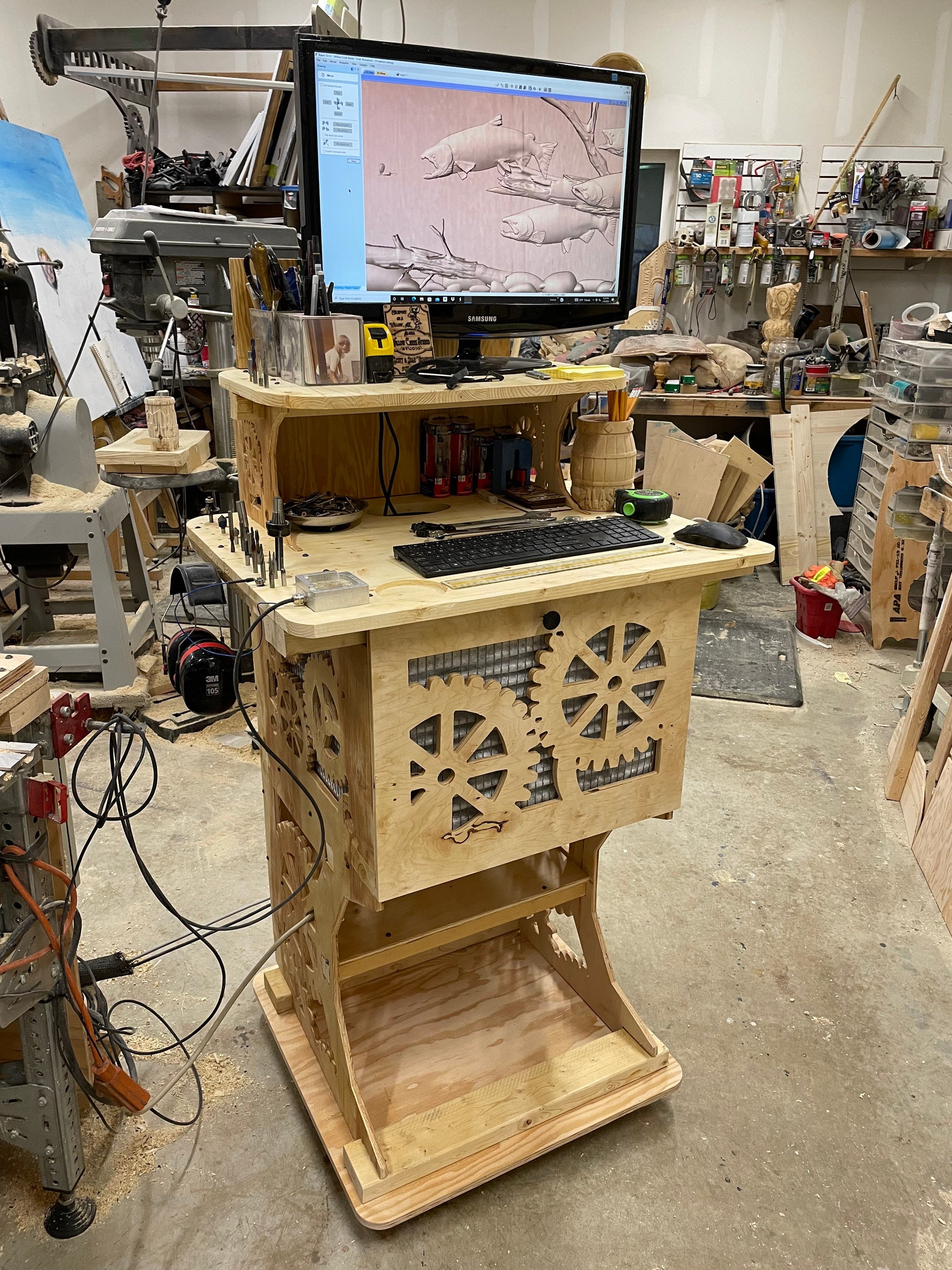 CNC Rolling Workstation for Desk Top PC - Etsy