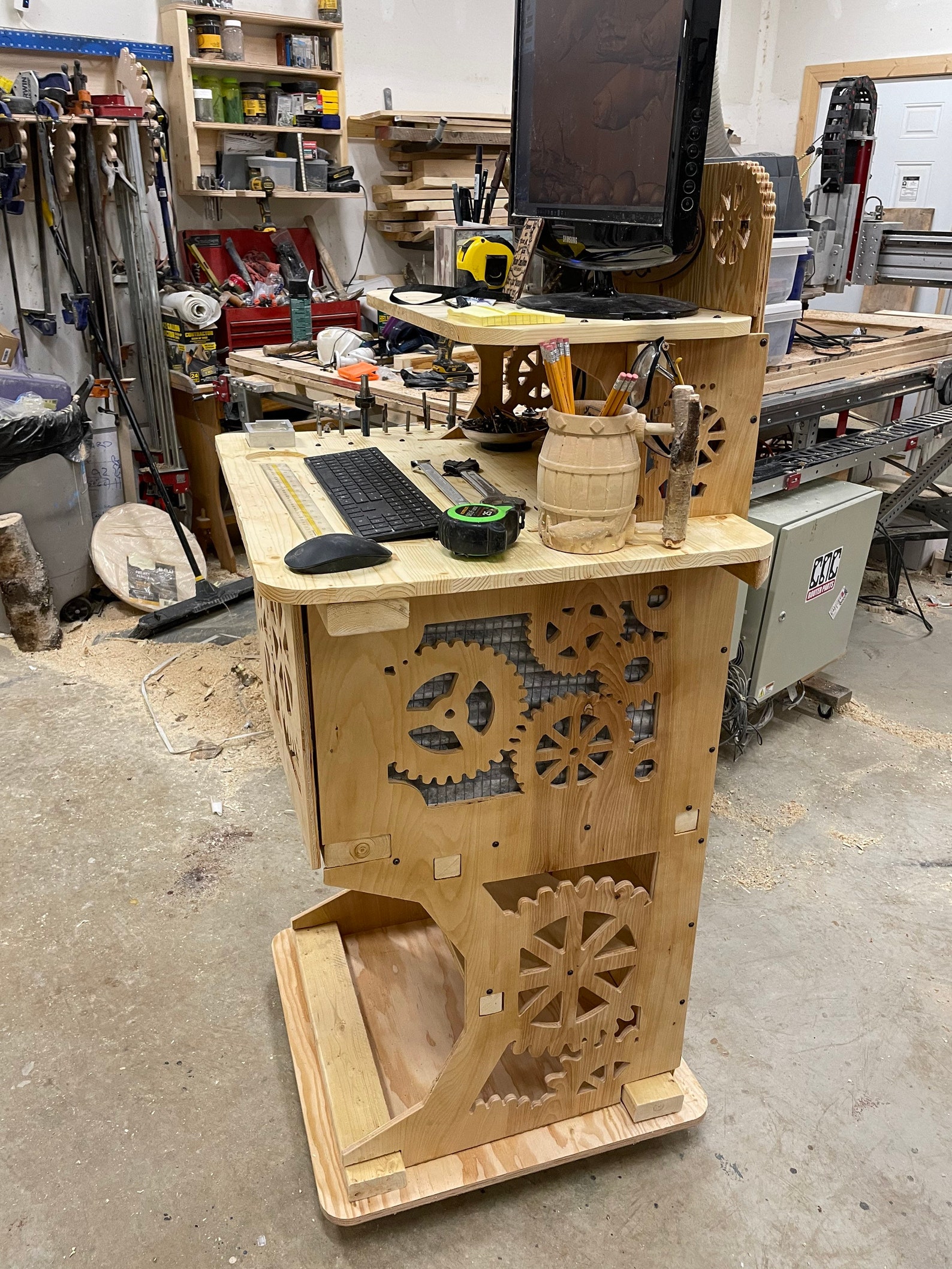 CNC Rolling Workstation for Desk Top PC - Etsy