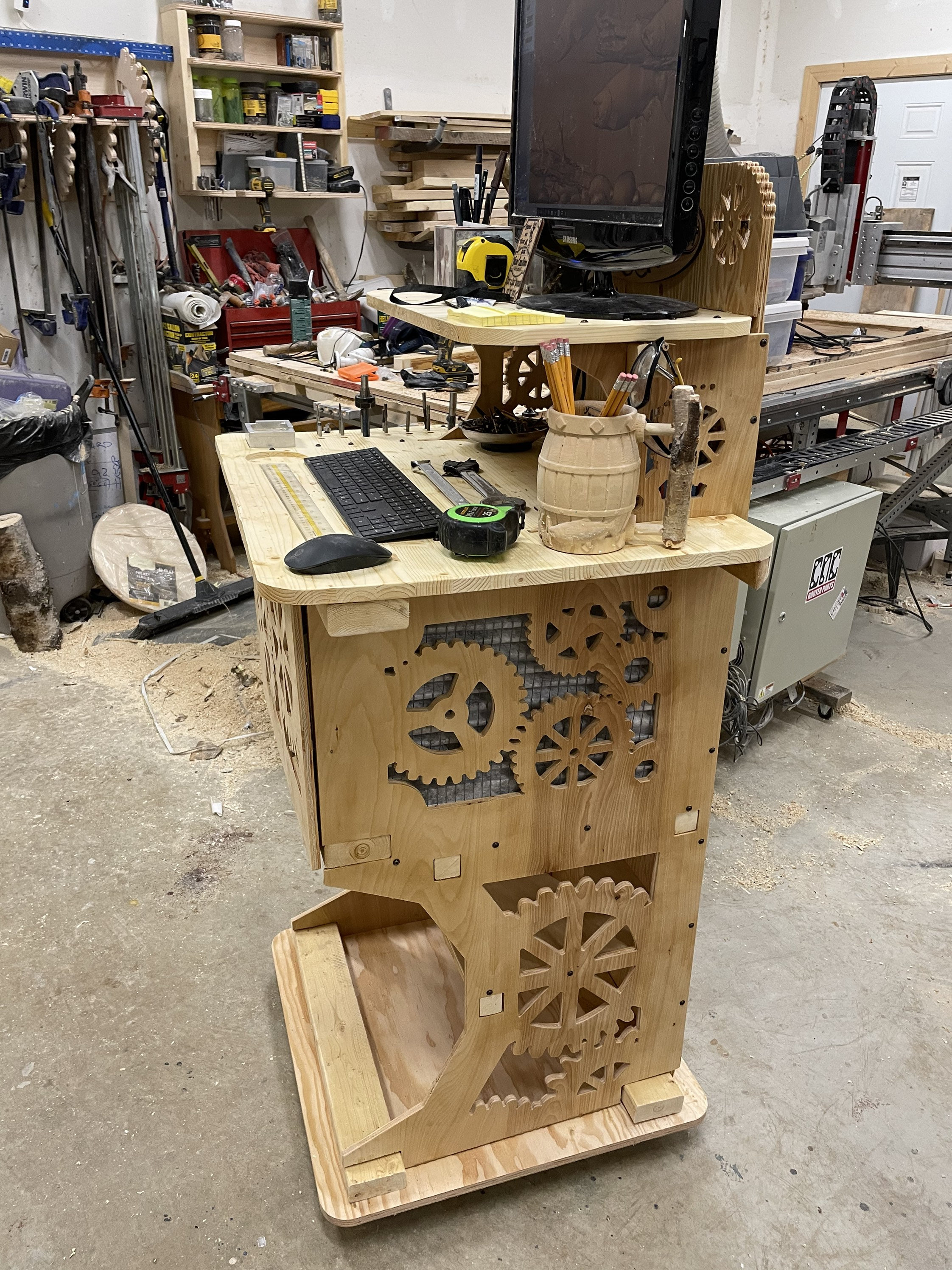 CNC Rolling Workstation for Desk Top PC - Etsy