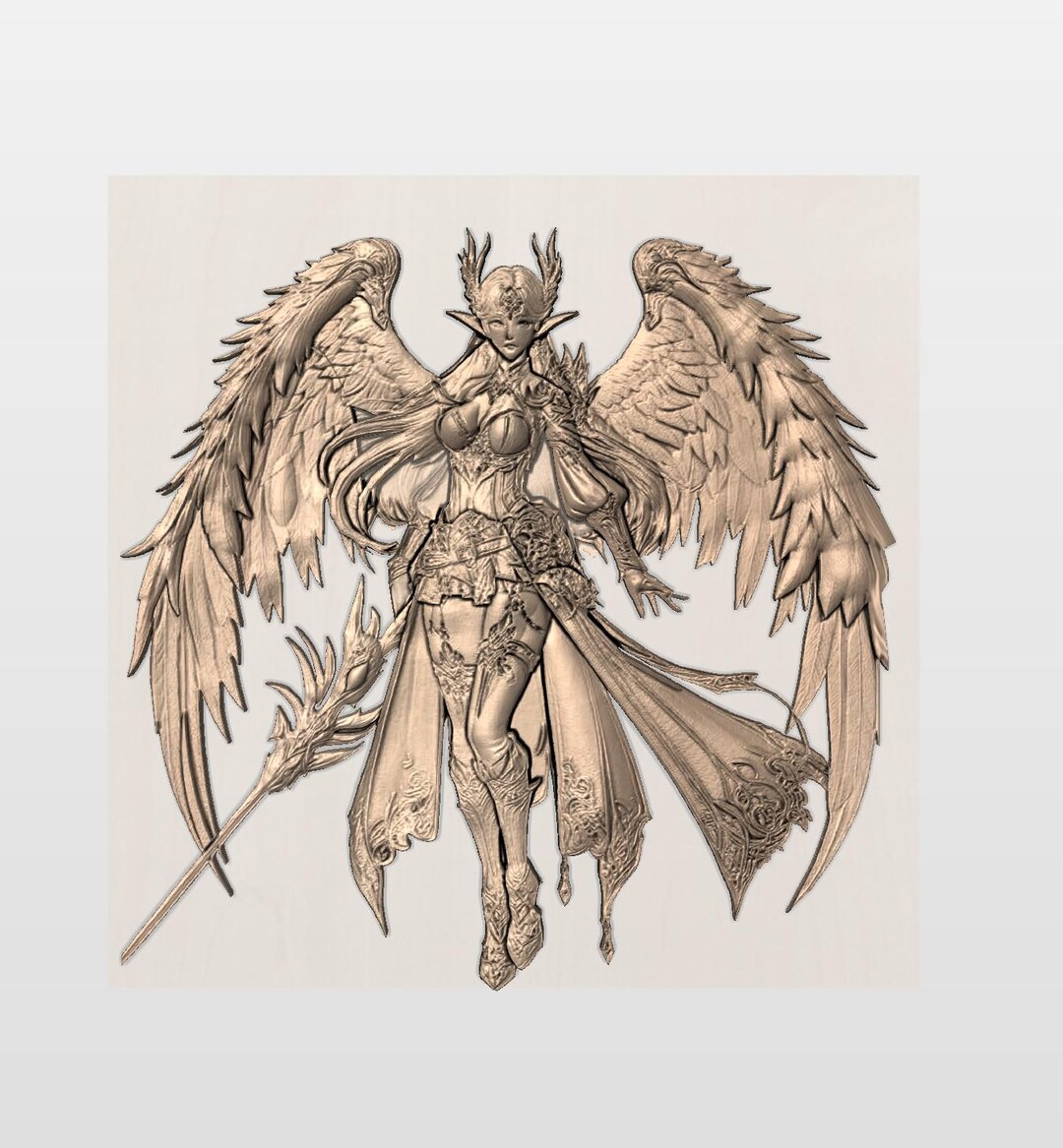 Winged Warrior Princess STL Digital File for CNC - Etsy