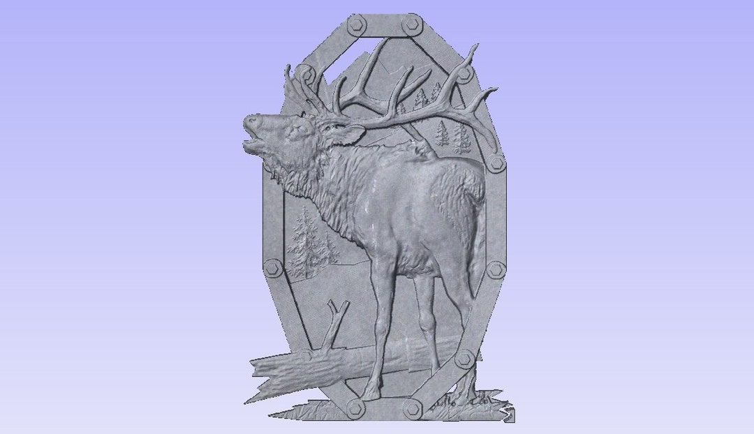 Bugling Bull Elk Stl, Elk Stl, Cnc Elk, Bull Elk Stl, Elk for Cnc, Cnc ...