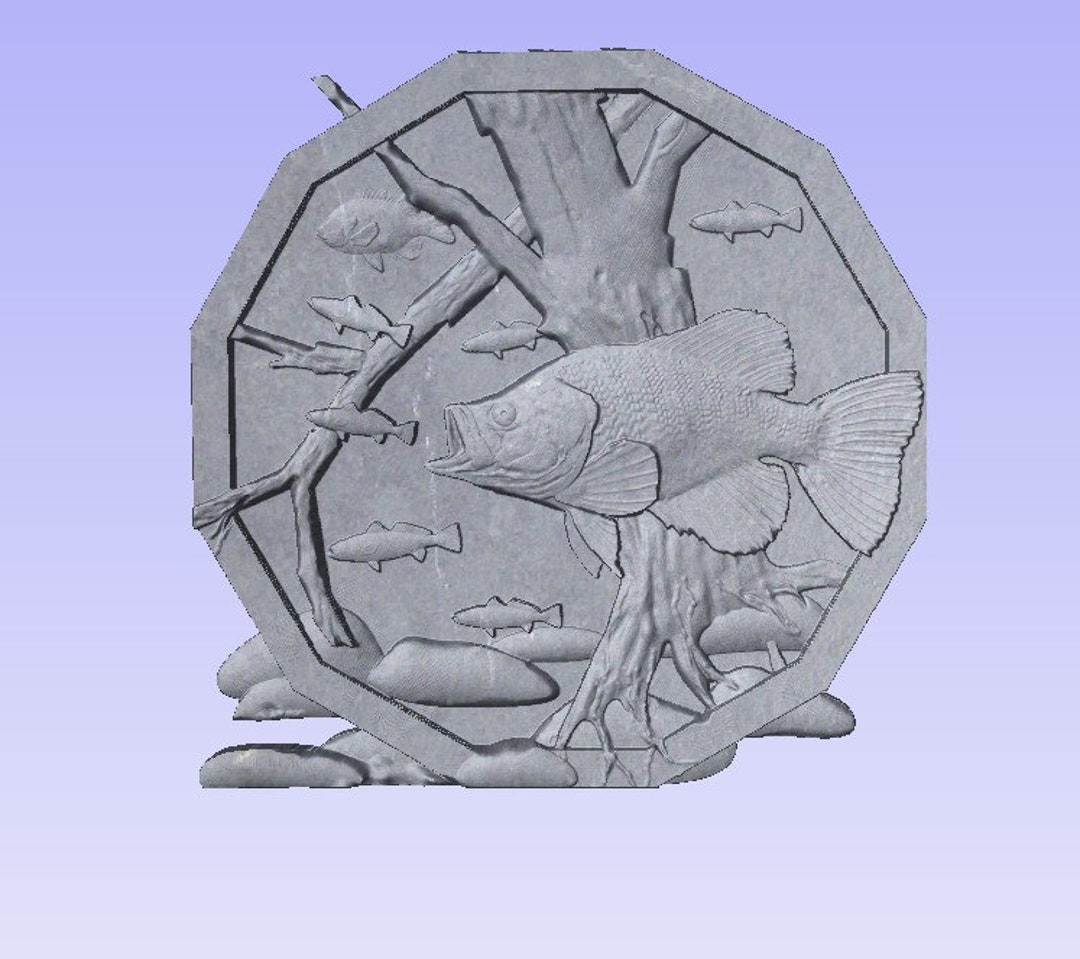 Crappie Bass Stl, Bass Stl, Fishing Digital File, Crappie Bass Wall Art ...