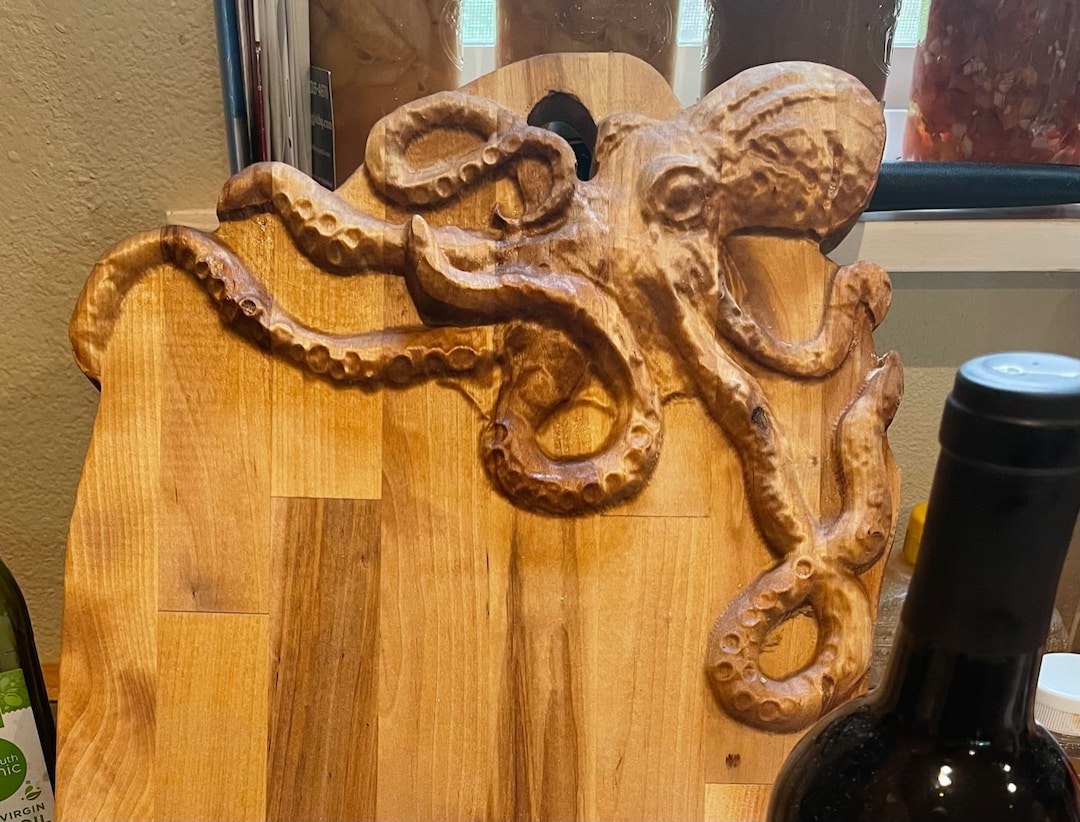 Octopus Charcuterie Board, Octopus Cheese Board, Carved Cheese Boards ...