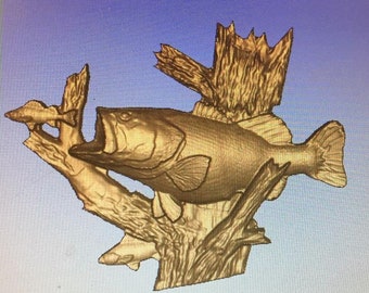 Large Mouth Bass 3d Cnc Stl File - Etsy
