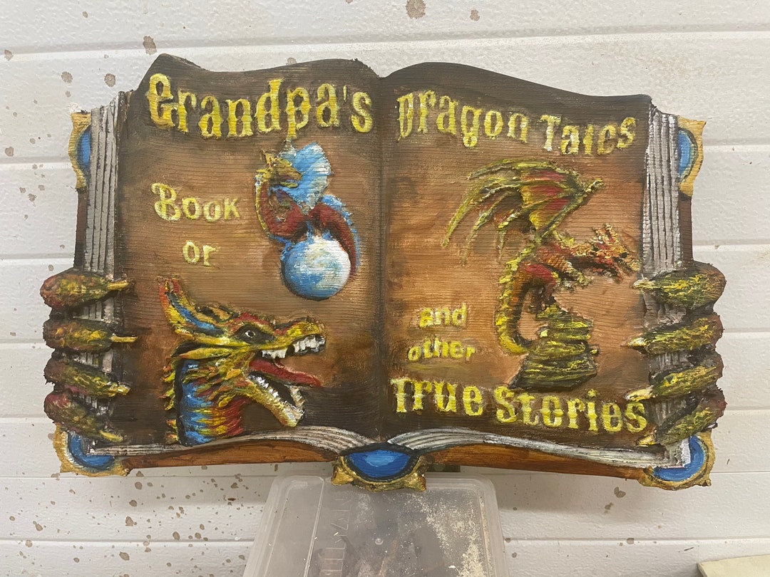 Dragon Book STL, Fantasy Carving (digital Download) - Etsy