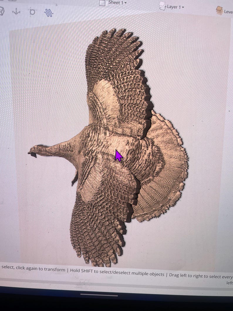 Flying Turkey 3D STL Model, CNC Carving File - Etsy