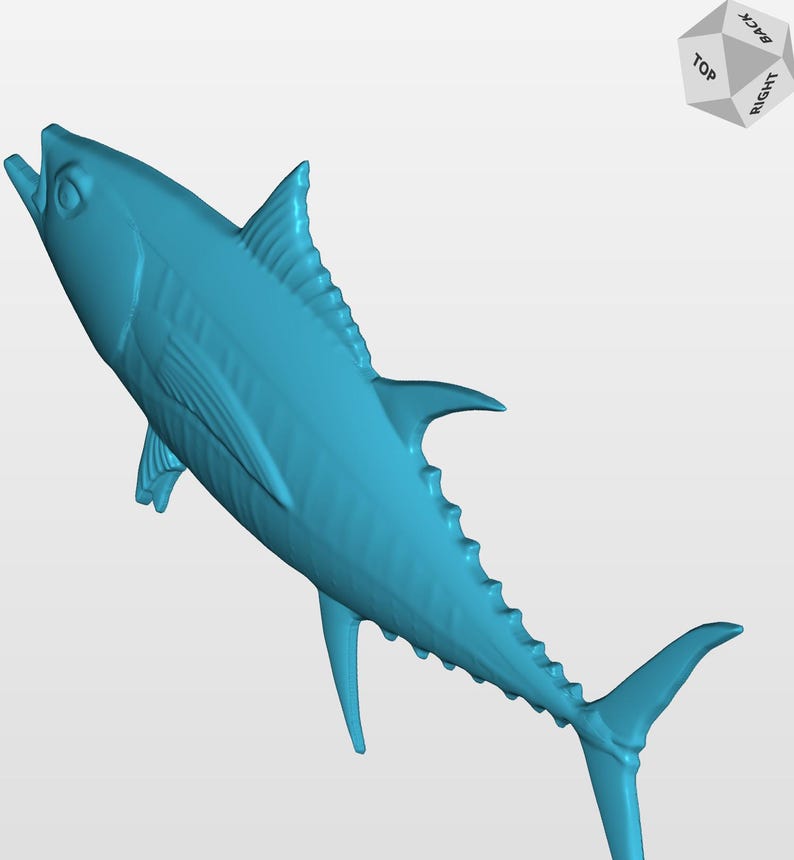 Yellowfin Tuna 3D Model STL File for CNC Carving - Etsy