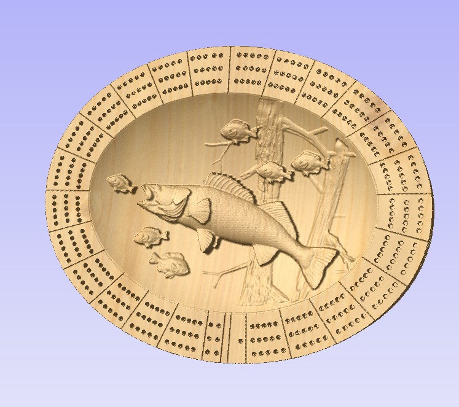 Cribbage Board, Walleye STL and DXF Files, 12x9 Inch - Etsy