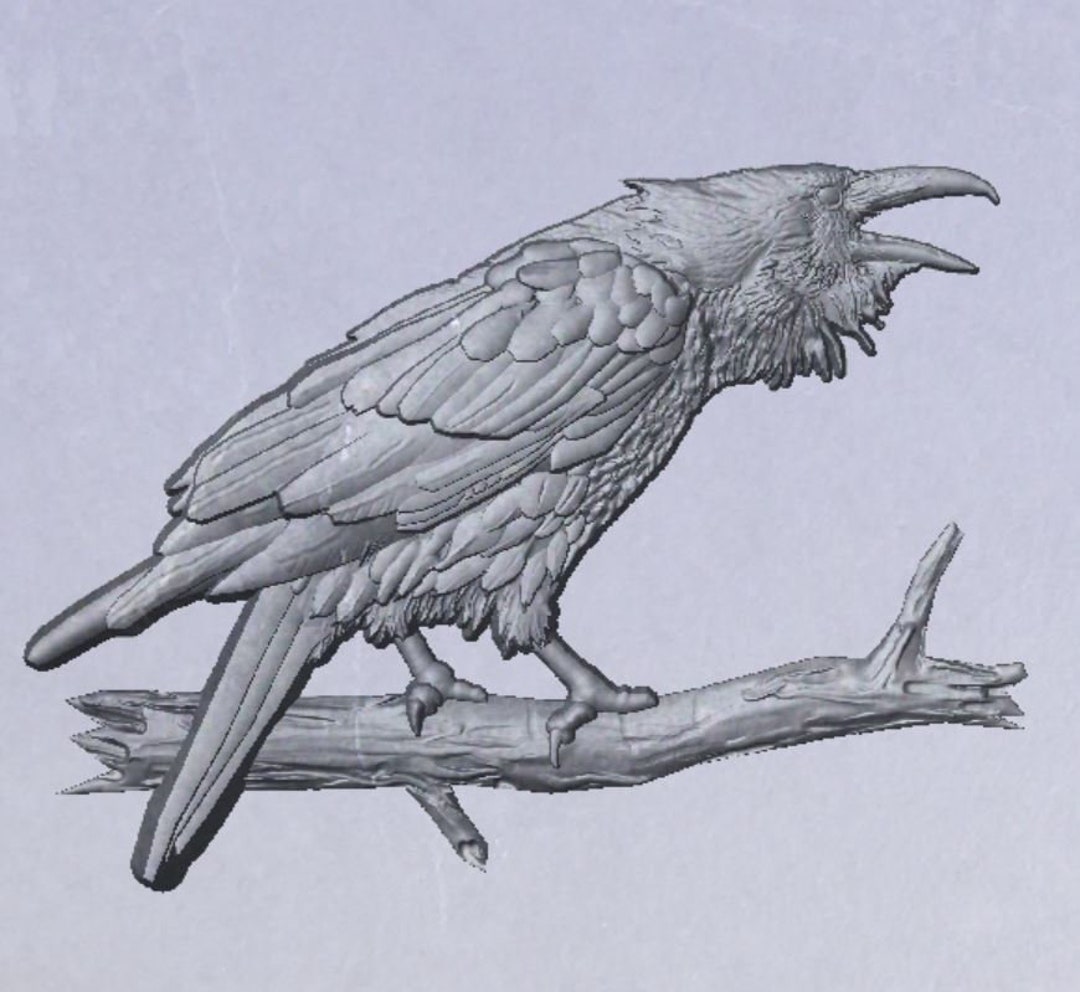Raven Digital File, Raven Stl, Raven 3 D Model, Crow Stl - Etsy