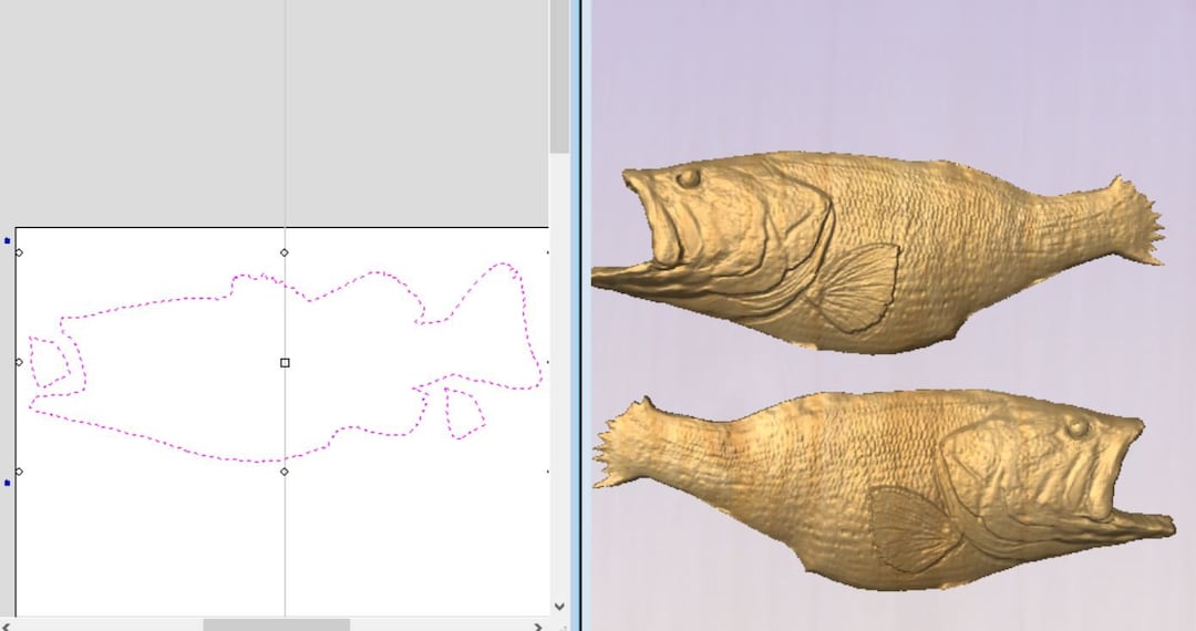 Bass Stl, 2 Sided Stl File Largemouth Bass Digital, Bass Model, Bass ...