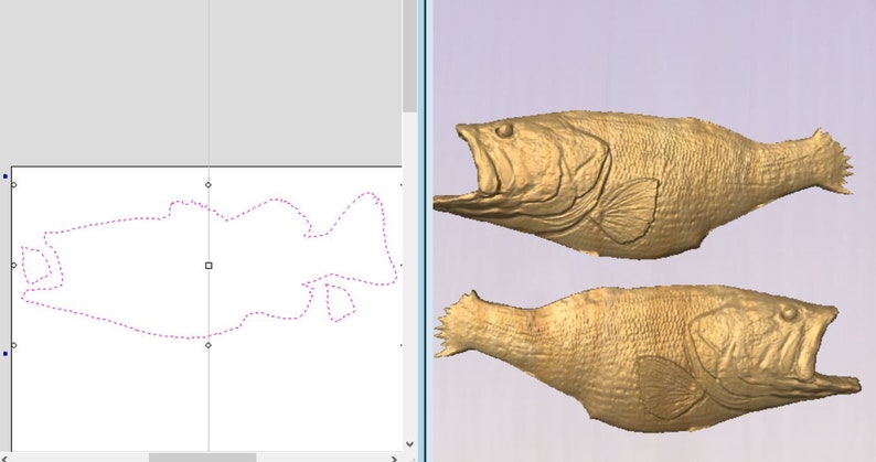 Largemouth Bass STL File, 3D Model, CNC Carving (digital Download ...