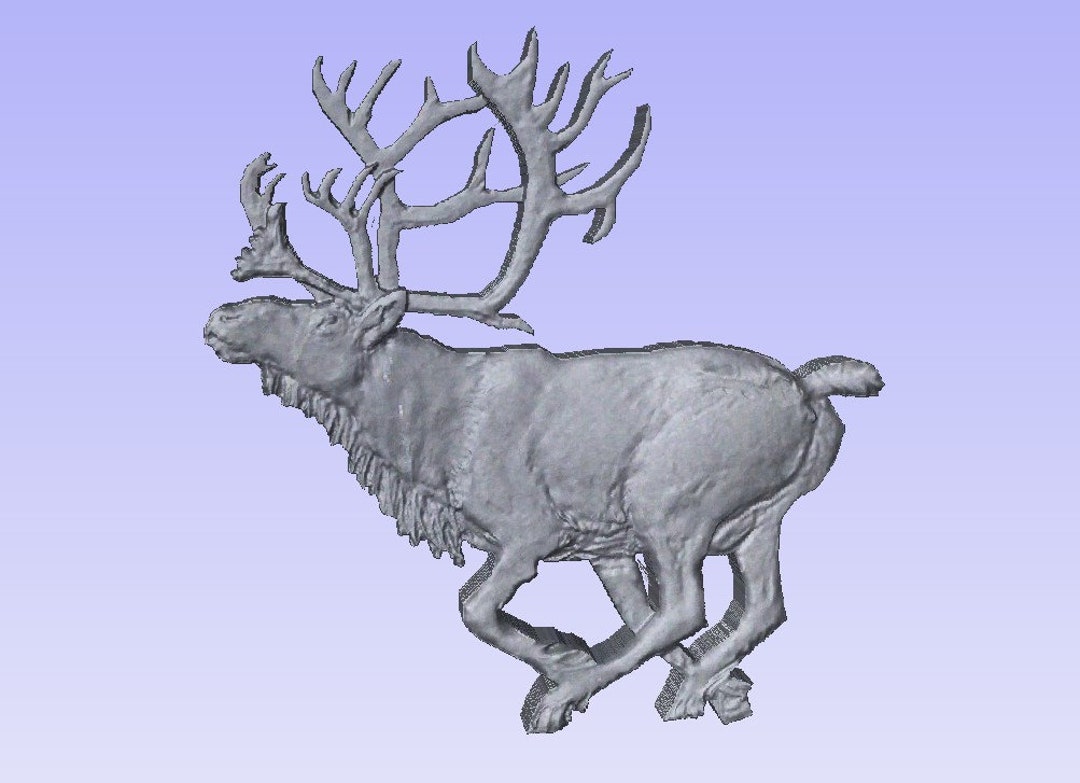 Running Bull Caribou 3D Model STL File for CNC - Etsy