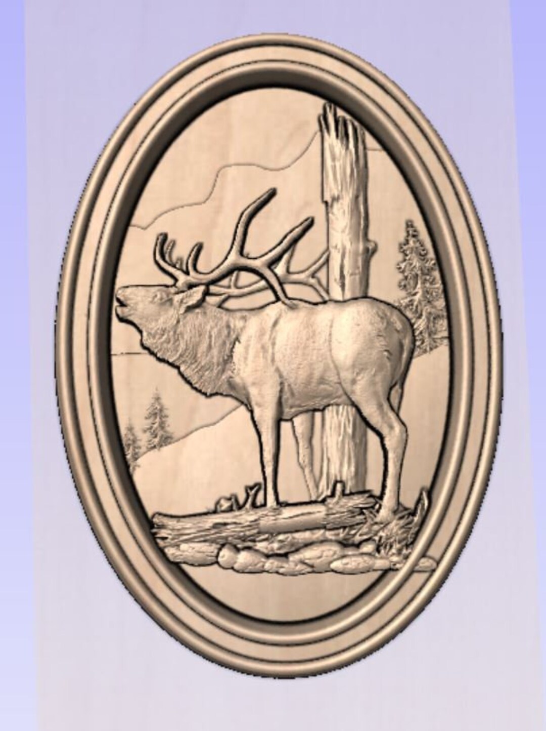 Bull Elk and Tree Stl Digital File, Bugling Bull Elk, Elk Art, Digital ...