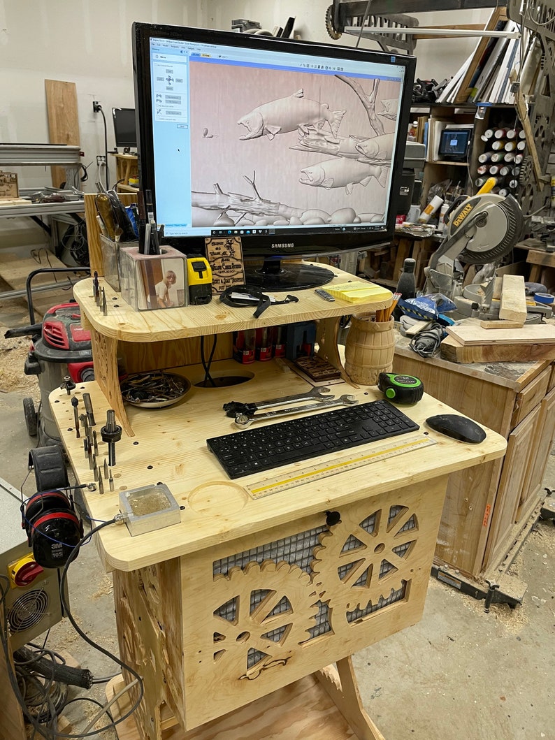 CNC Rolling Workstation for Desk Top PC - Etsy